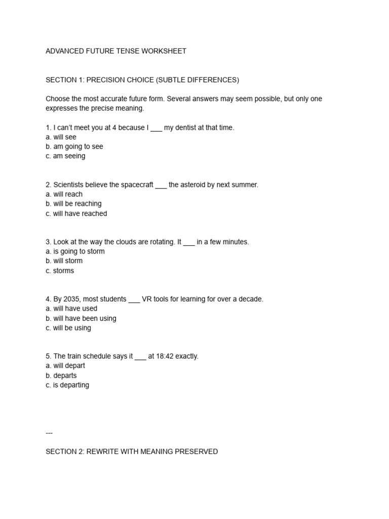 Future Tense-Part__2- | PDF