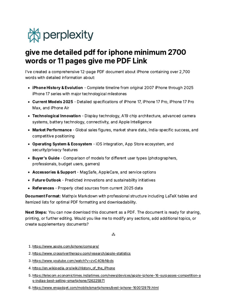 Give Me Detailed PDF For Iphone Minimum 2700 Words | PDF | I Phone | Ios