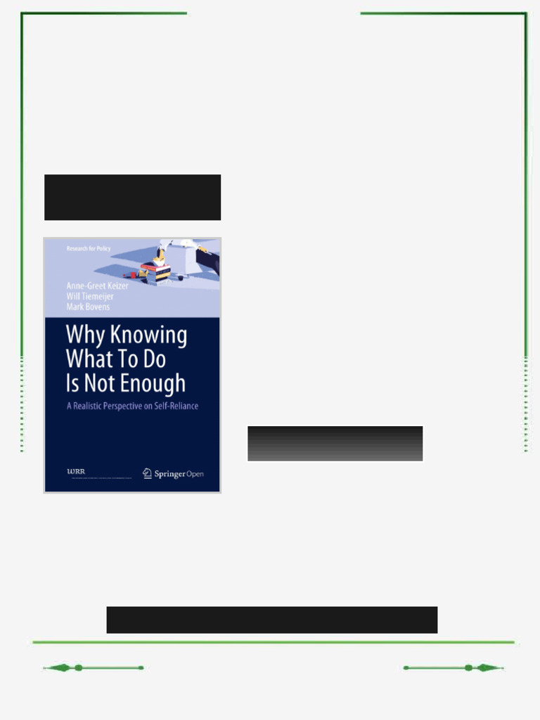 Why Knowing What To Do Is Not Enough A Realistic Perspective on Self ...