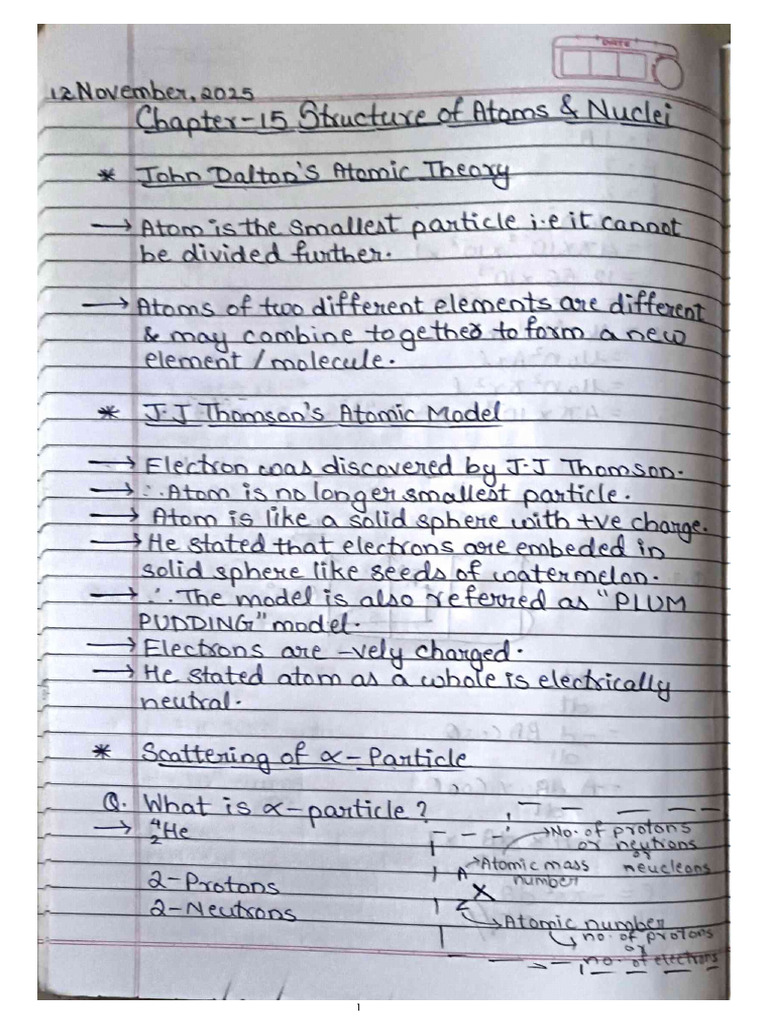 Structure of Atom and Nucleii (NOTE | PDF