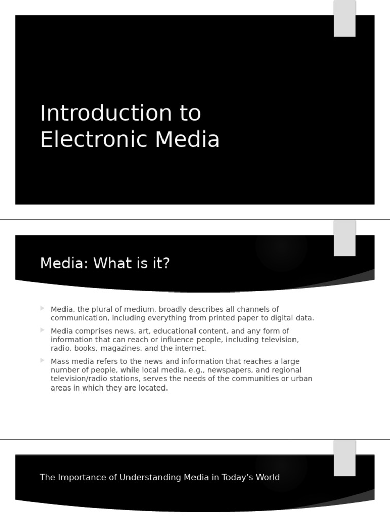 Understanding Electronic Media Basics | PDF | Mass Media | News