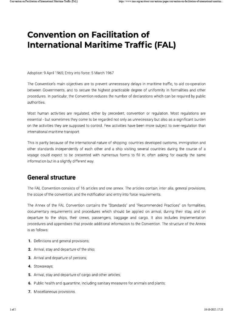 International Maritime Traffic Facilitation | PDF