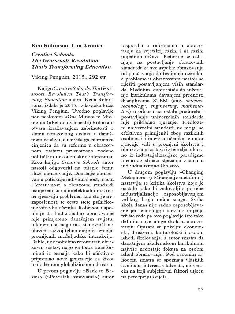 Ken Robinson Lou Aronica Creative School | PDF