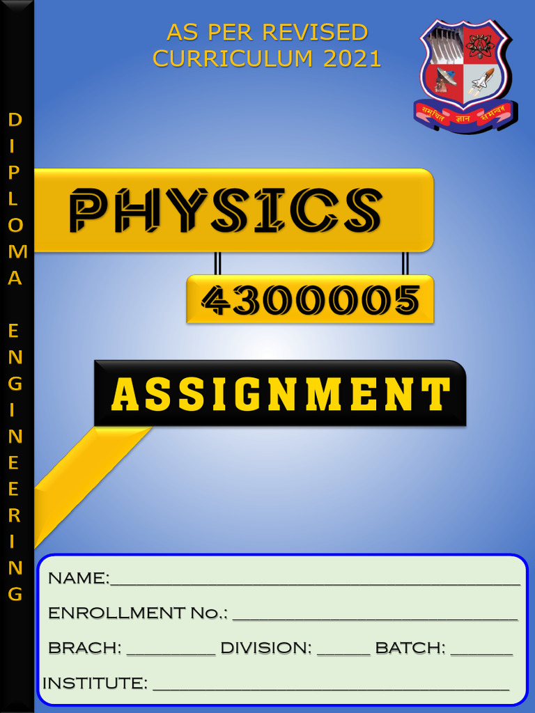 Assignment - Physics - 4300005 | PDF