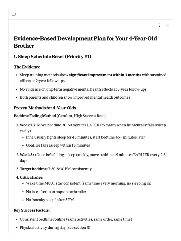 Sleep Training Plan for 4-Year-Olds | PDF