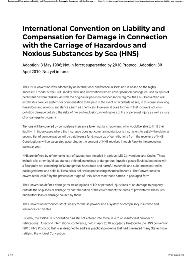 International Convention On Liability and Compensation For Damage in ...