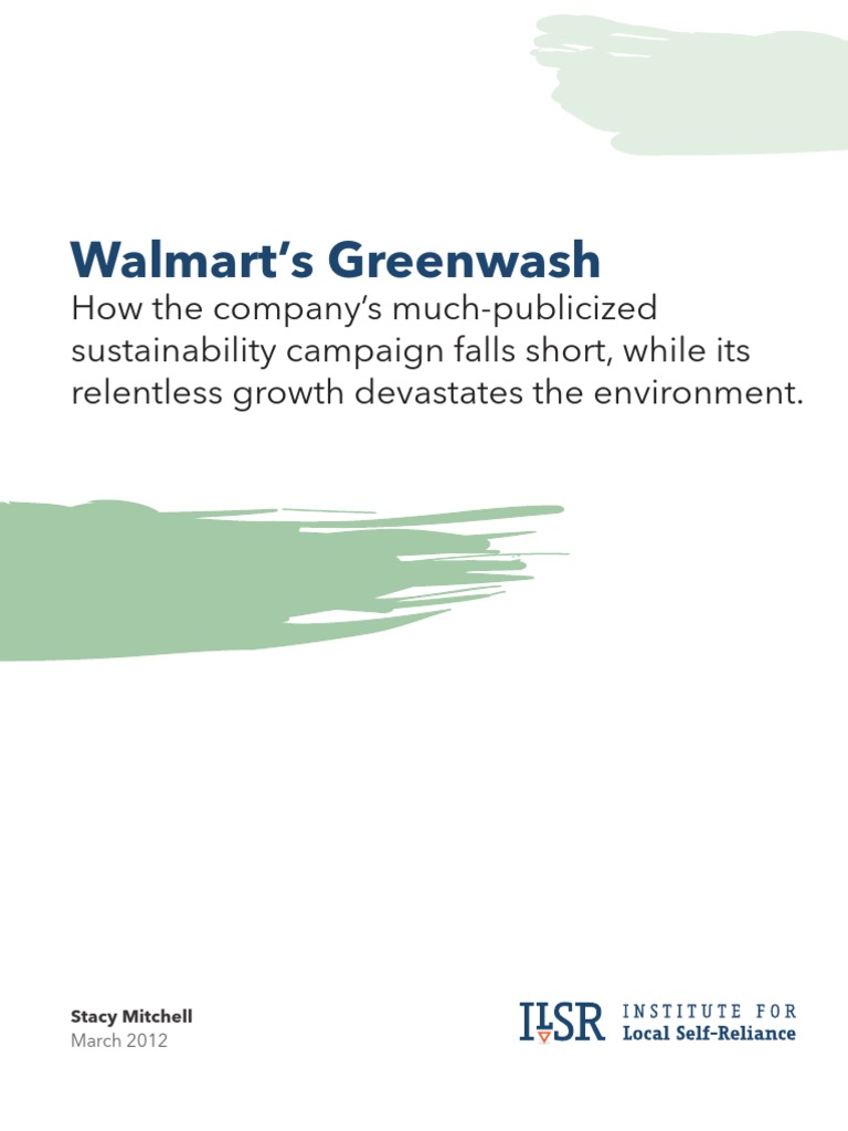 Walmart Greenwash Report | PDF | Walmart | Sustainability