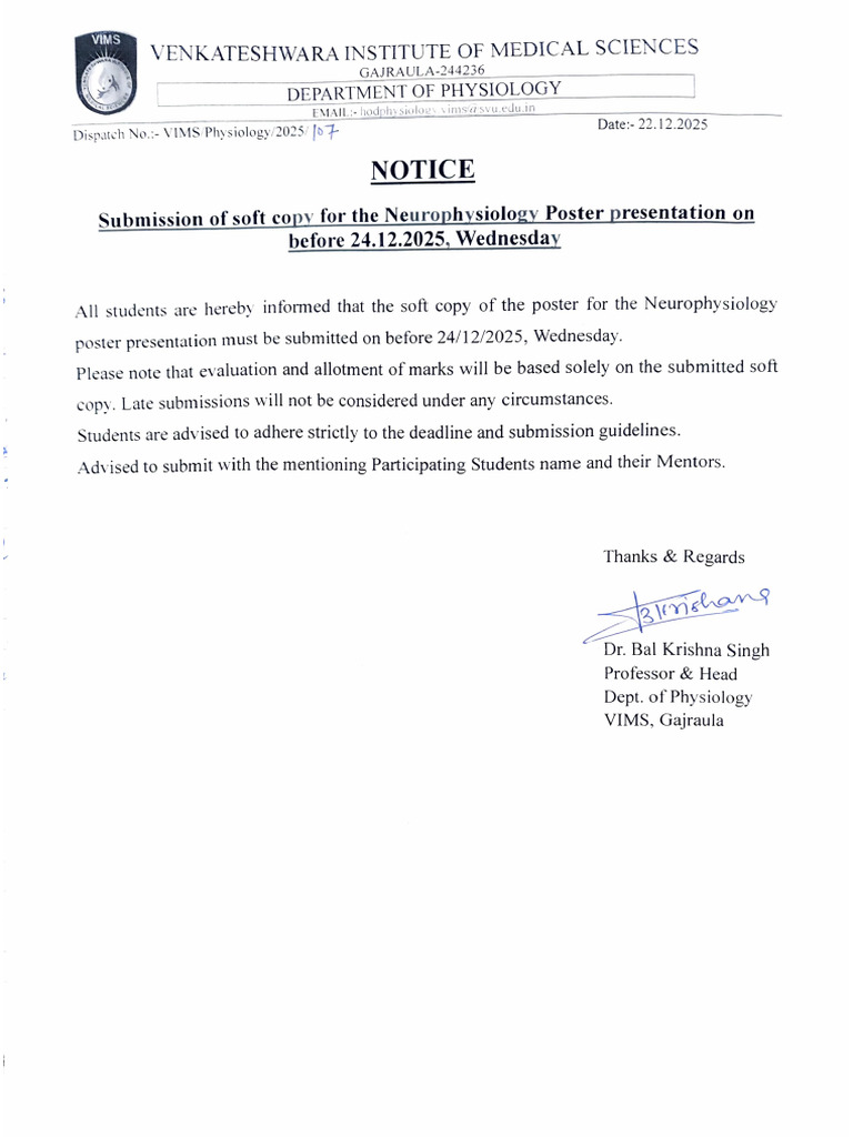 Submission of Soft Copy for the Neuro Physiology Poster Presentation ...