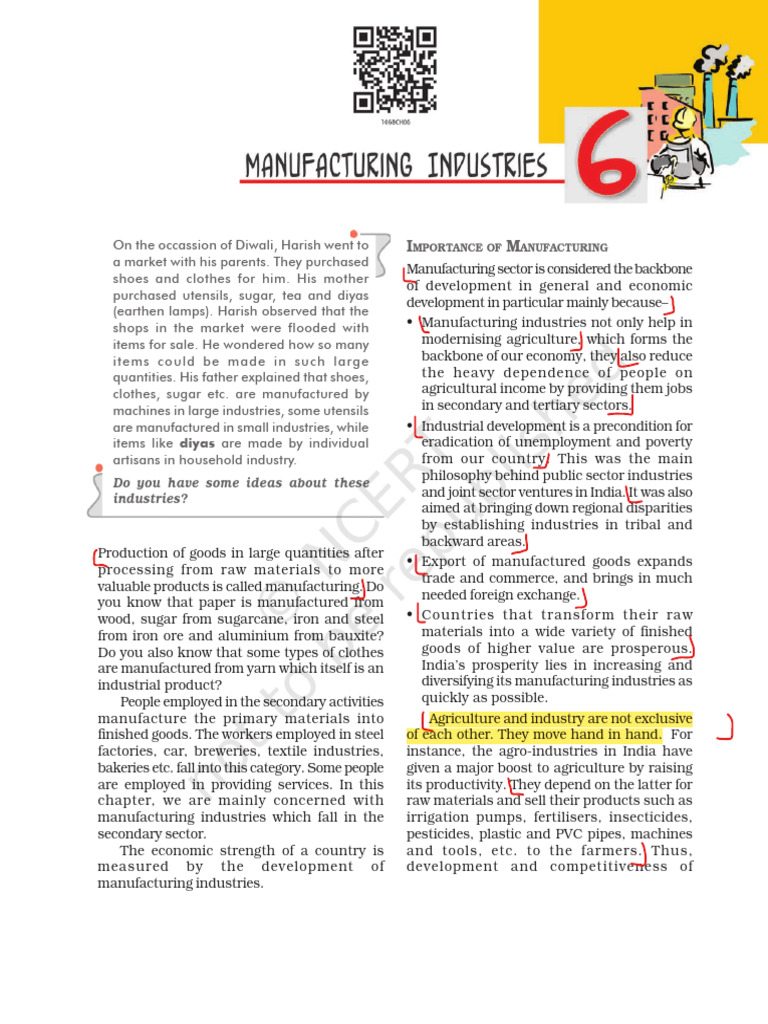 CH - 6 Manufacturing Industries | PDF | Pollution | Weaving