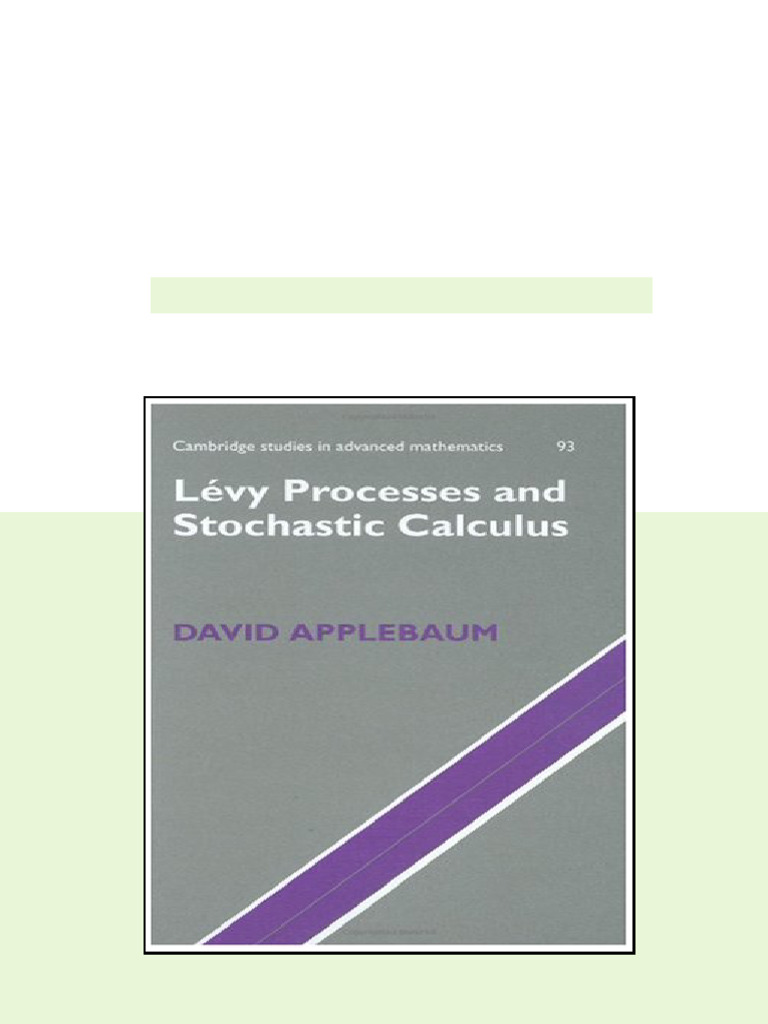 (Ebook) Levy processes and stochastic calculus by David Applebaum ISBN ...