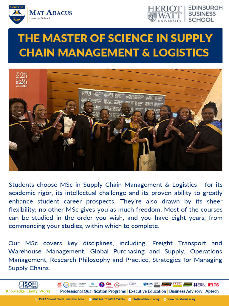 MSc in Supply Chain Management Overview | PDF | Logistics | Master's Degree