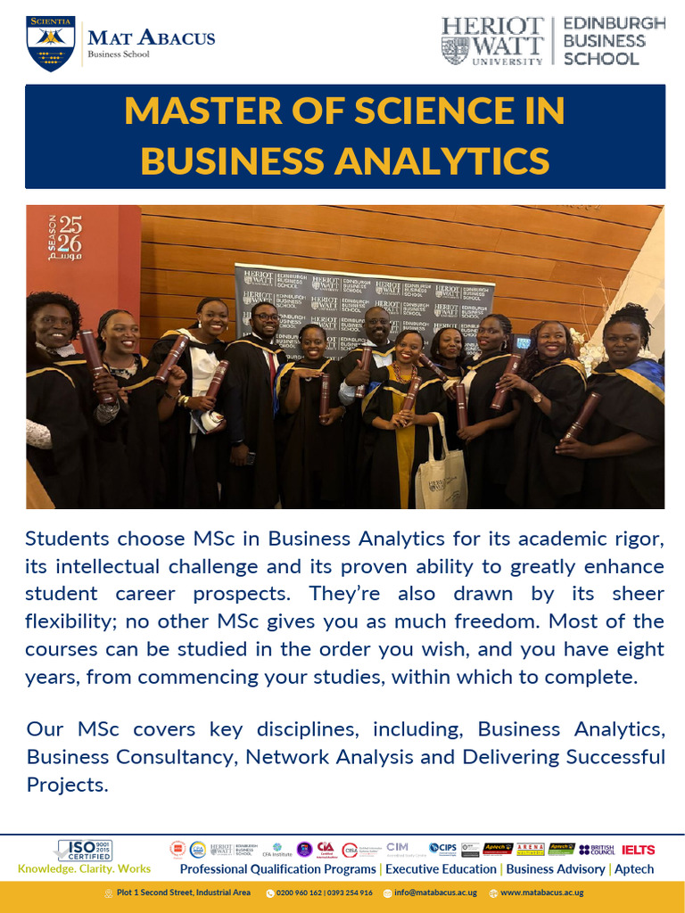 MSc in Business Analytics Overview | PDF | Analytics | Master Of Science