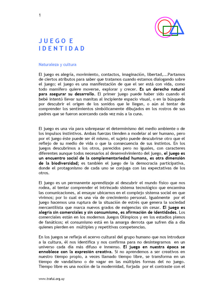 El Juego: Identidad y Crecimiento Social | PDF | Vida | Sociedad