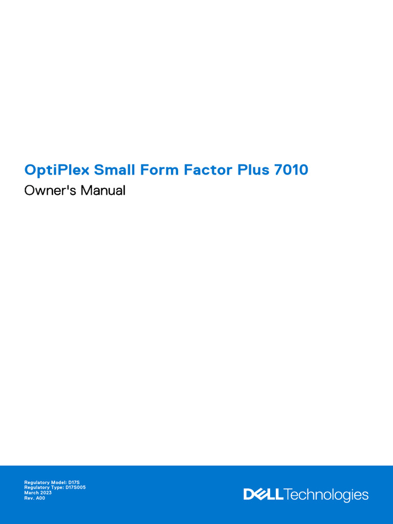 OptiPlex Small Form Factor Plus 7010 MANUAL | PDF | Wifi | Ieee 802.11