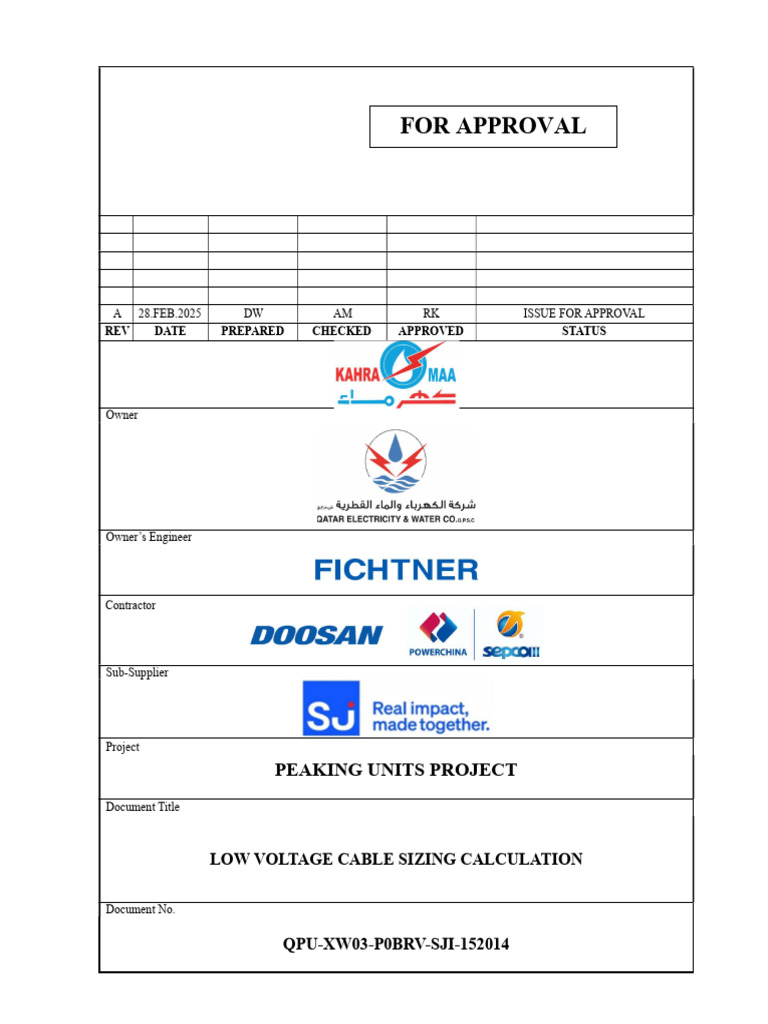 Low Voltage Cable Sizing Calculation | PDF | Electrical Wiring | Direct ...