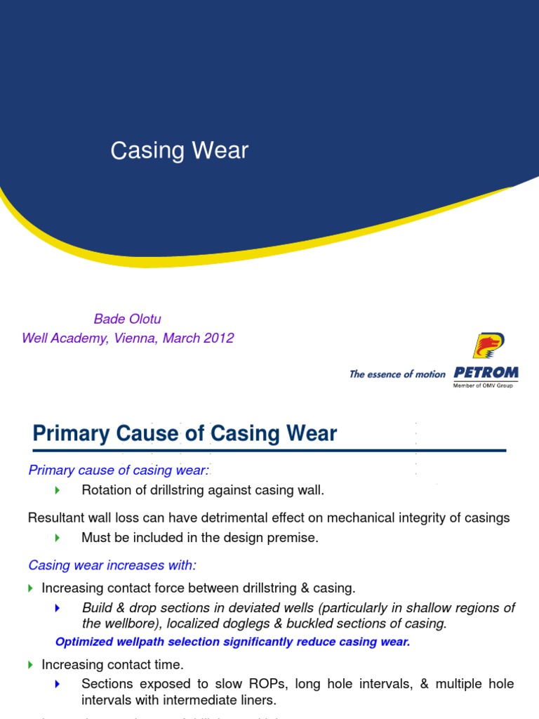 4 Casing Wear | PDF | Wear | Casing (Borehole)