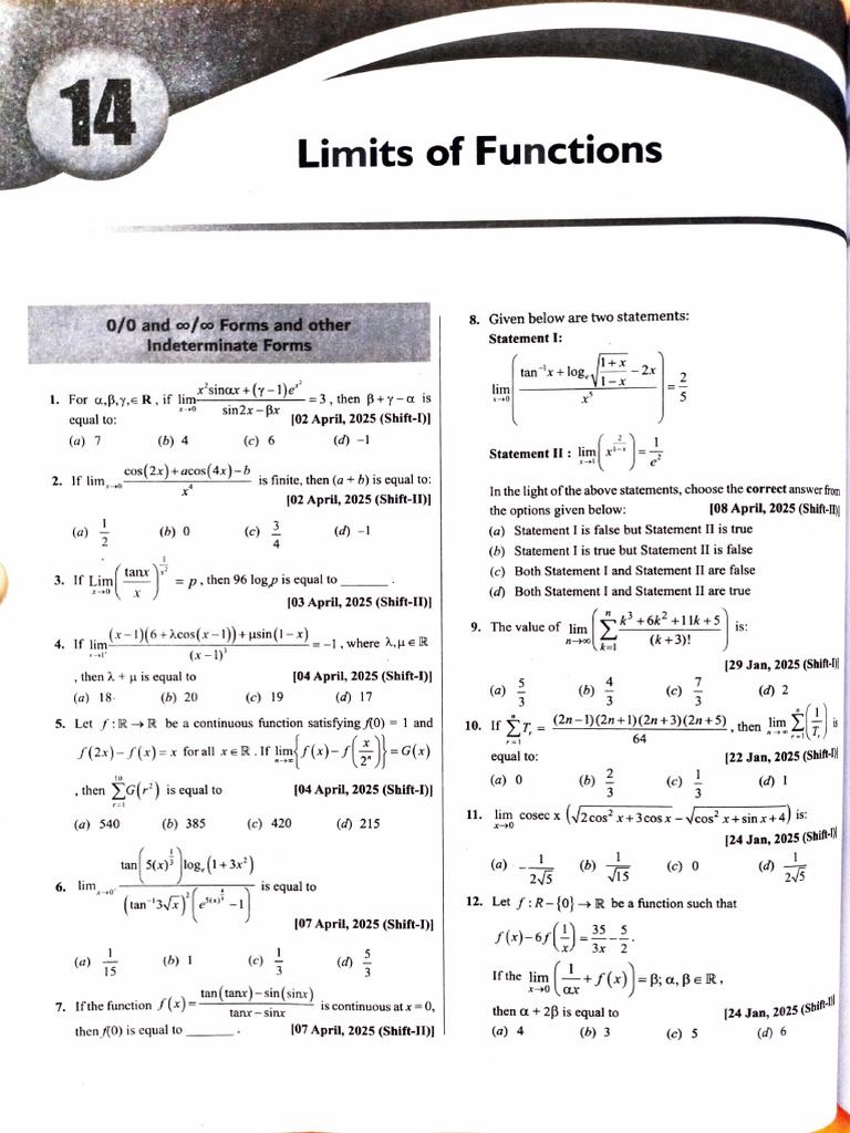 Limits of Functions | PDF | Discrete Mathematics | Mathematical Concepts