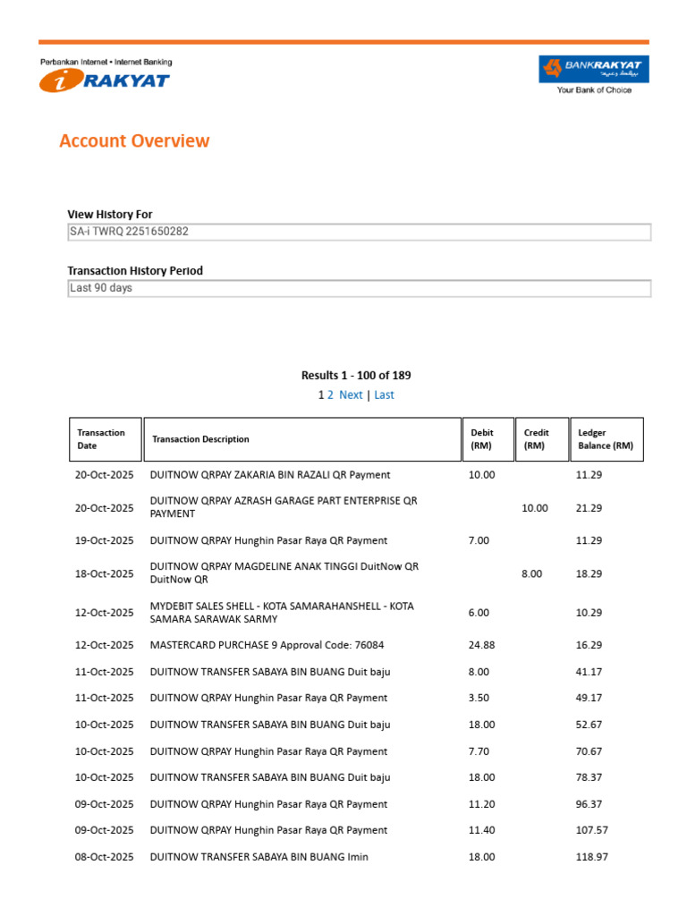 IRakyat - Account Overview | PDF | Debit Card | Payments