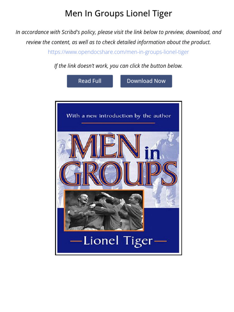 Men in Groups Lionel Tiger updated 2025 | PDF