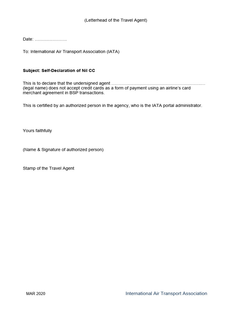 NIL CC Declaration | PDF