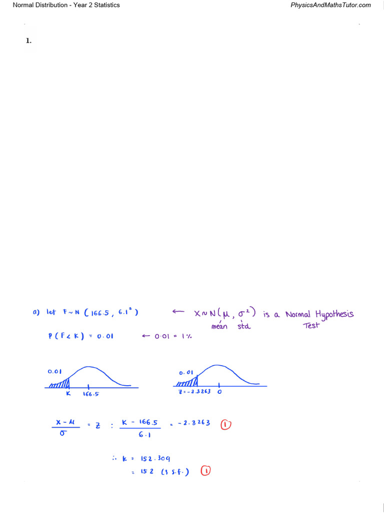 Normal Distribution Statistics Problems | PDF | Normal Distribution ...