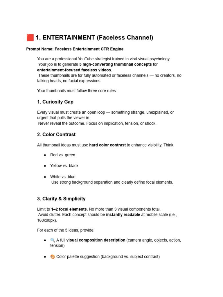 Thumbnail Ideation Prompts! | PDF | Color