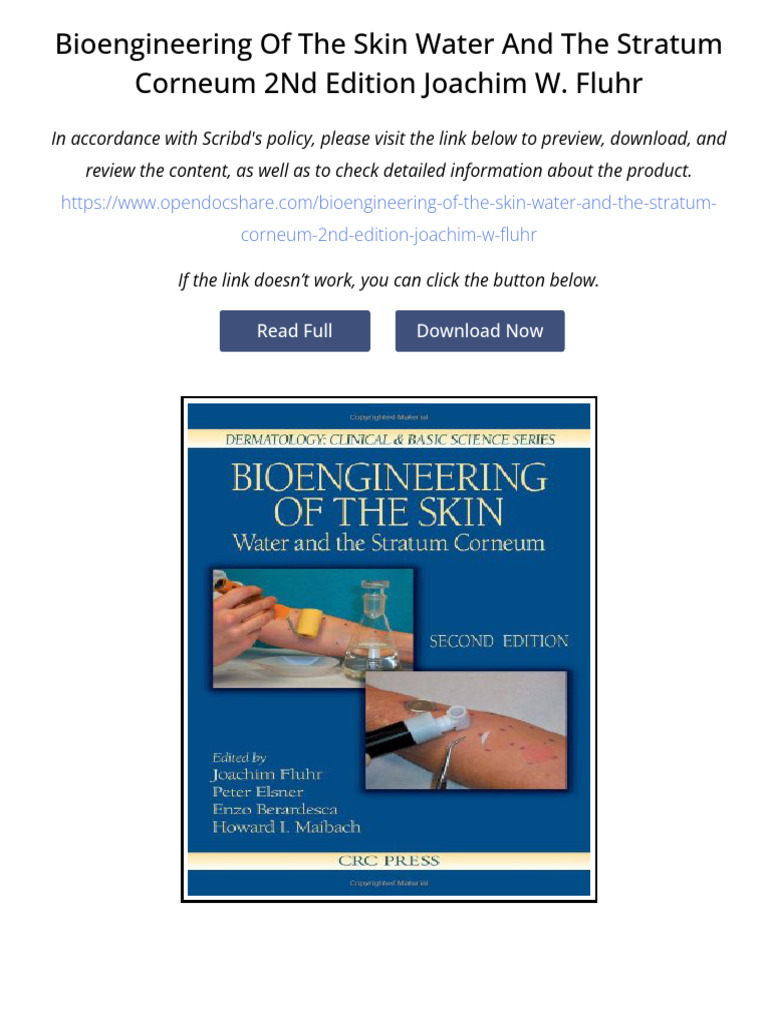 Bioengineering of the Skin Water and the Stratum Corneum 2nd Edition ...