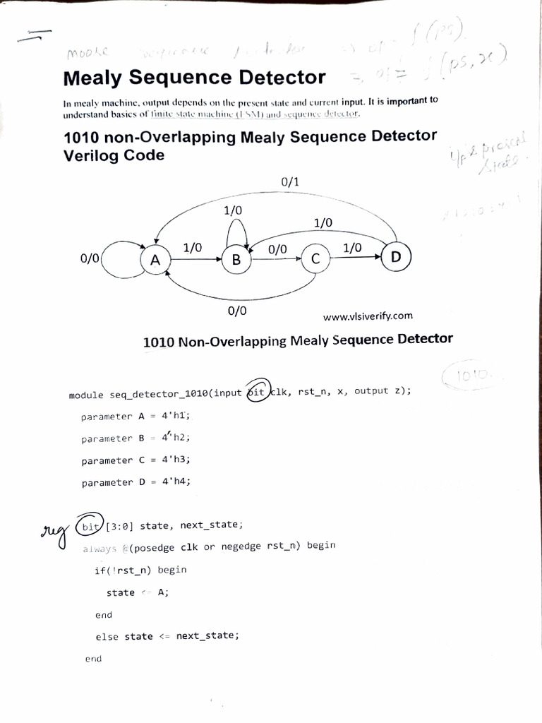 Mealy & Moore Sequence Detector | PDF | Detector (Radio) | Computer ...