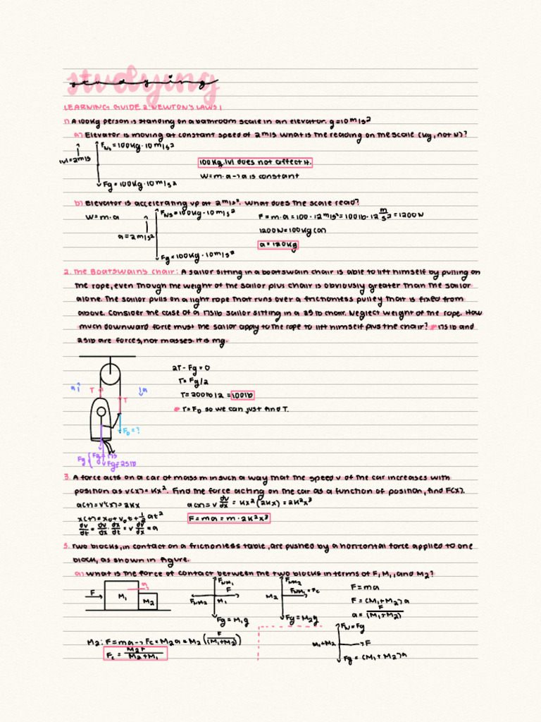 Studying Forces - Physics with Calculus 1 | PDF | Mass | Physical ...