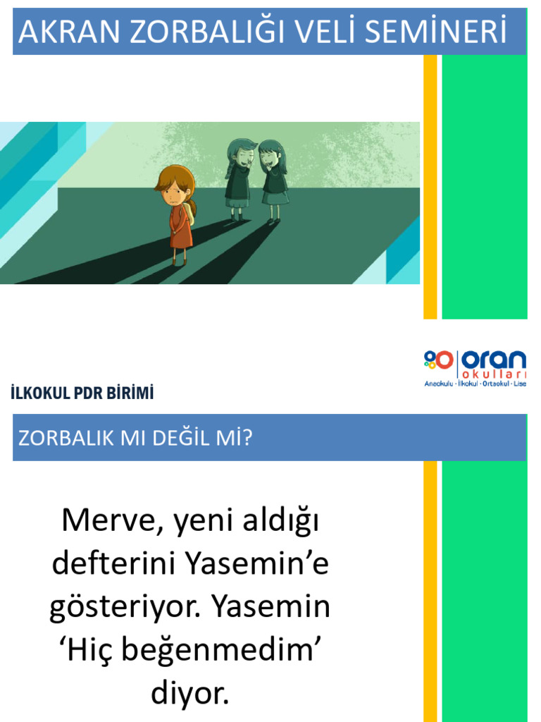 Oran Okullari Akran Zorbaligi Sunum | PDF