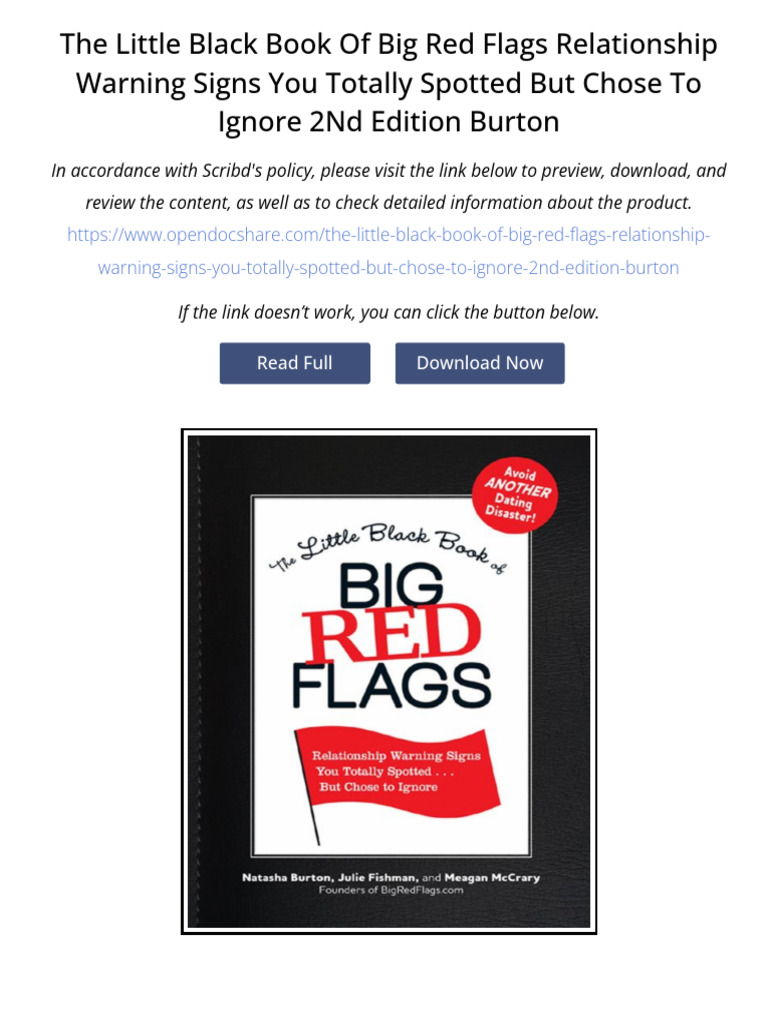 The Little Black Book of Big Red Flags Relationship Warning Signs You ...