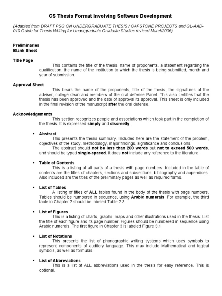 Computer Science Thesis Structure Guide | PDF | Thesis | Hypothesis