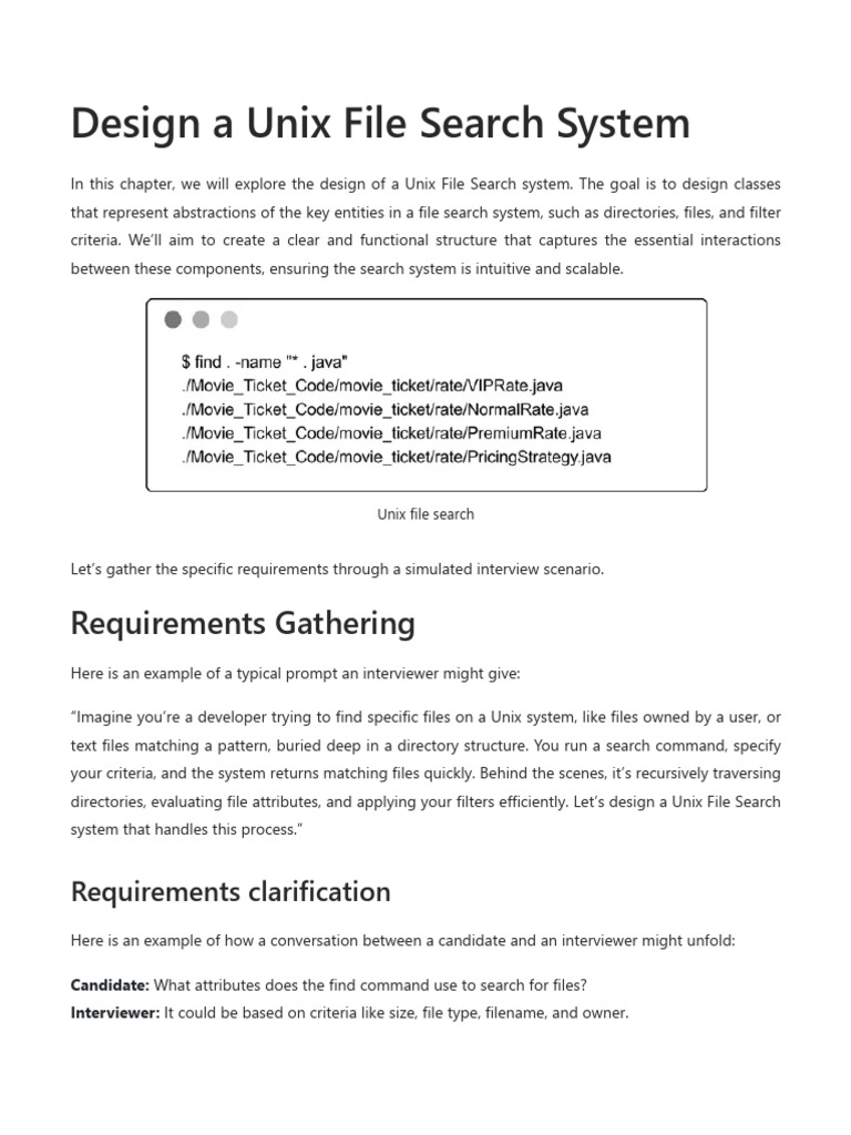 Design A Unix File Search System | PDF | Boolean Data Type | Class ...