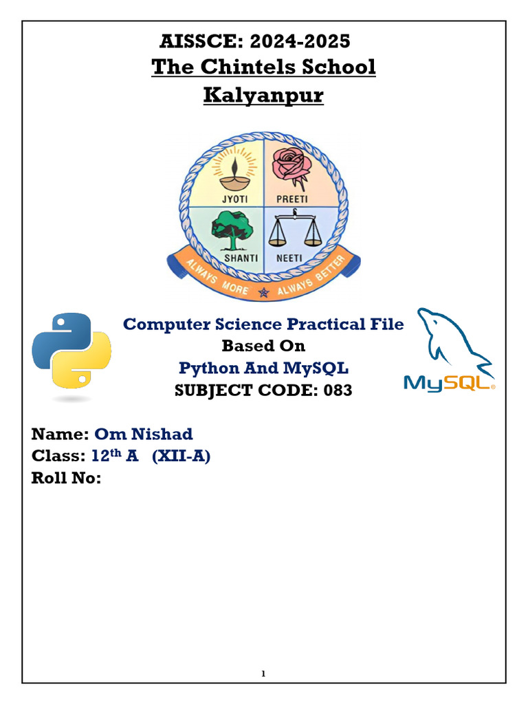 Python MySQL Practical File XII-A | PDF | Text File | Computer File