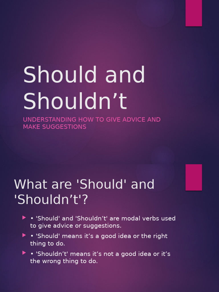 Should Shouldnt | PDF