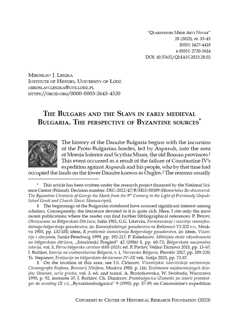 Bulgars and Slavs in Medieval Bulgaria | PDF | Byzantine Empire