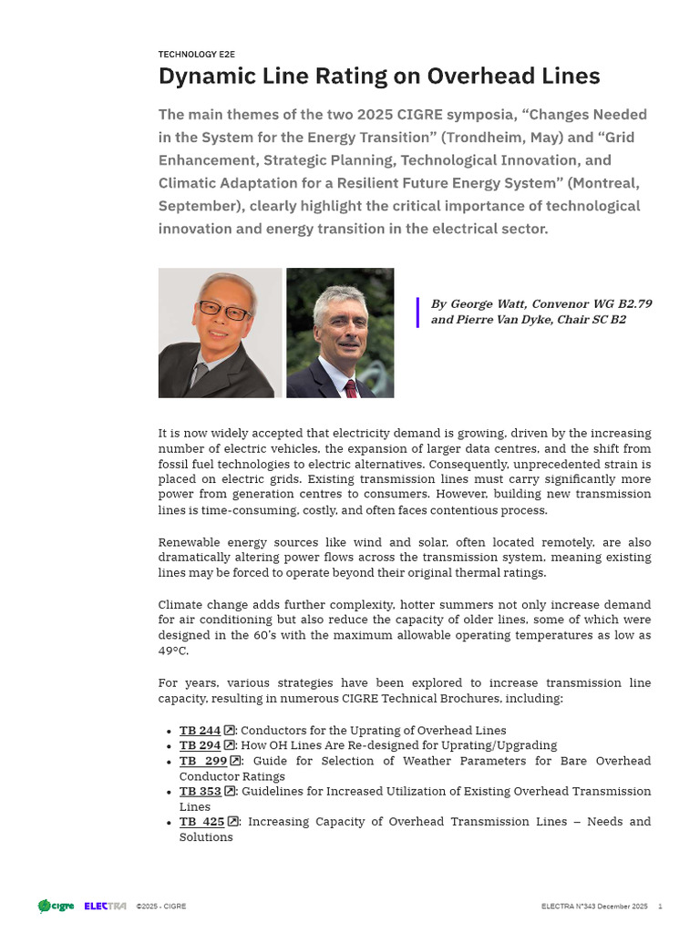 Dynamic Line Rating for Overhead Lines | PDF | Electric Power ...