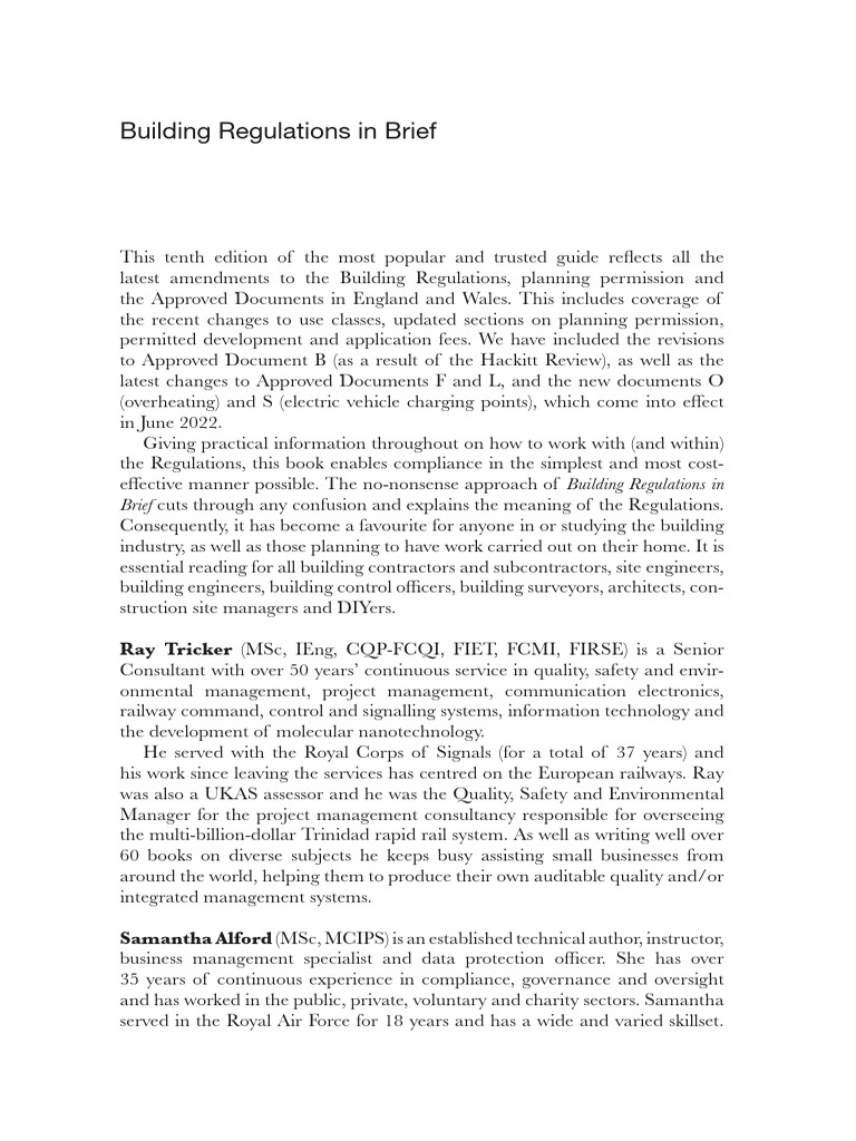 Building Regulations in Brief by Ray Tricker, Samantha Alford 2022 ...