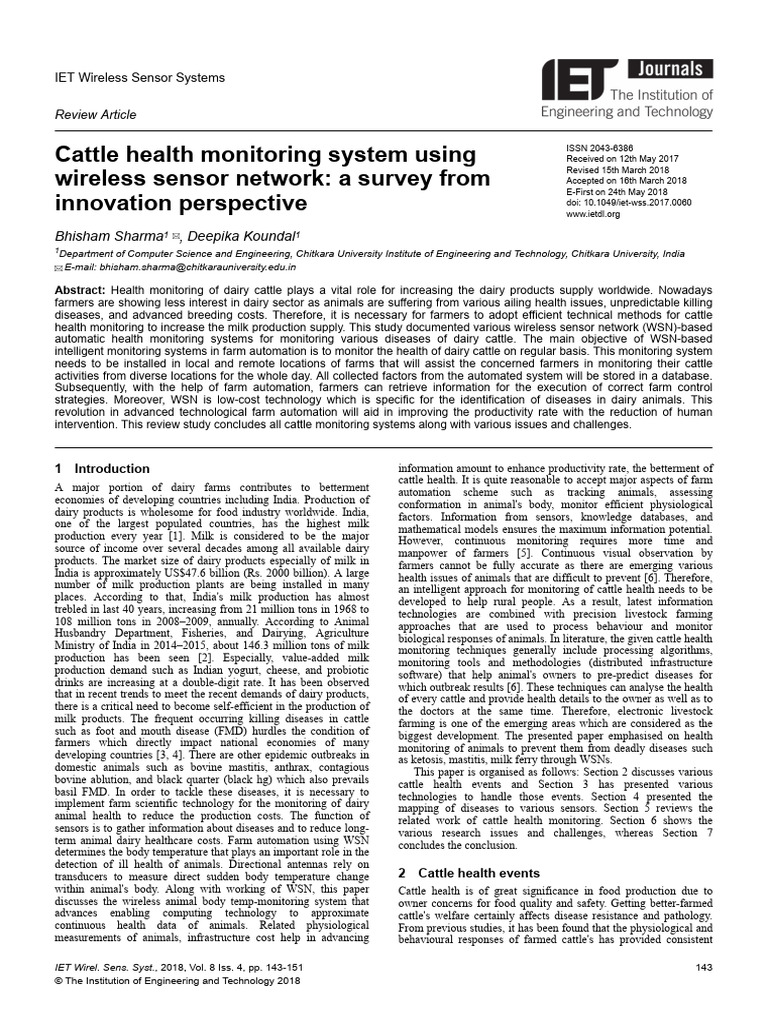 2 | PDF | Wireless Sensor Network | Cattle
