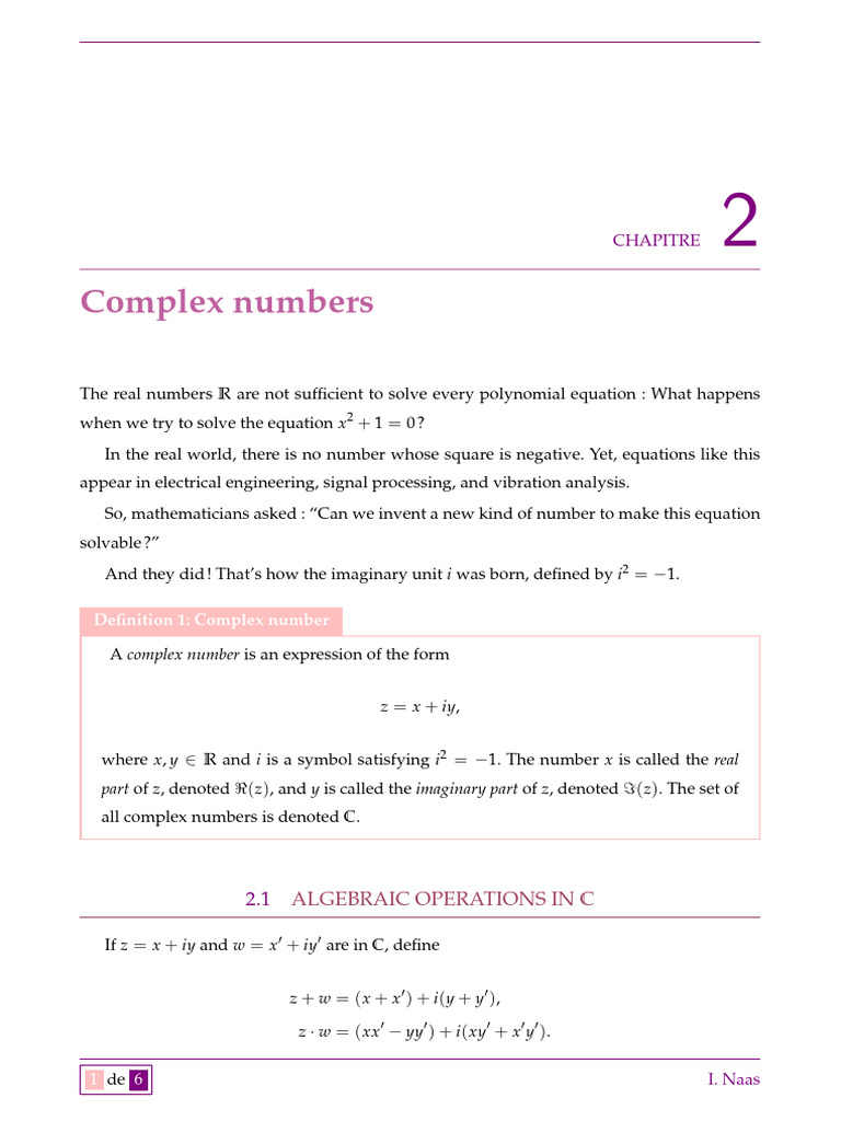 Algebra1_Chap2 | PDF | Complex Number | Equations