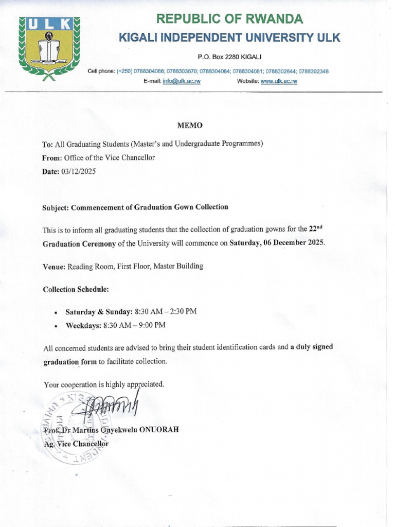 Commencement of Graduation Gown Colletion | PDF