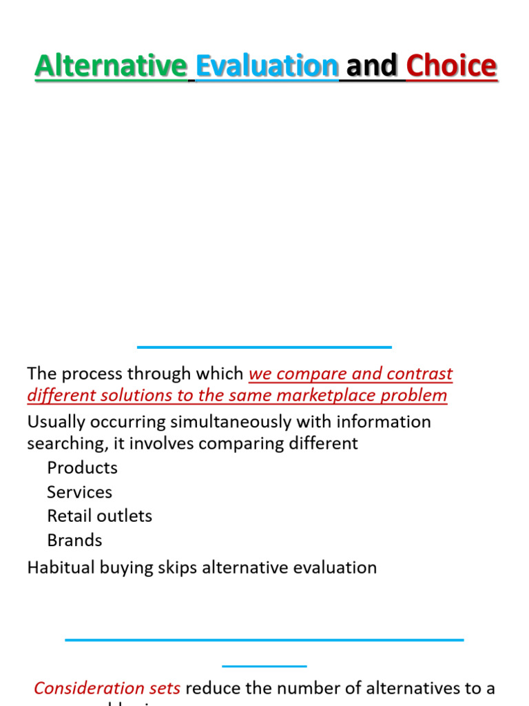 Understanding Alternative Evaluation in Marketing | PDF | Brand | Retail