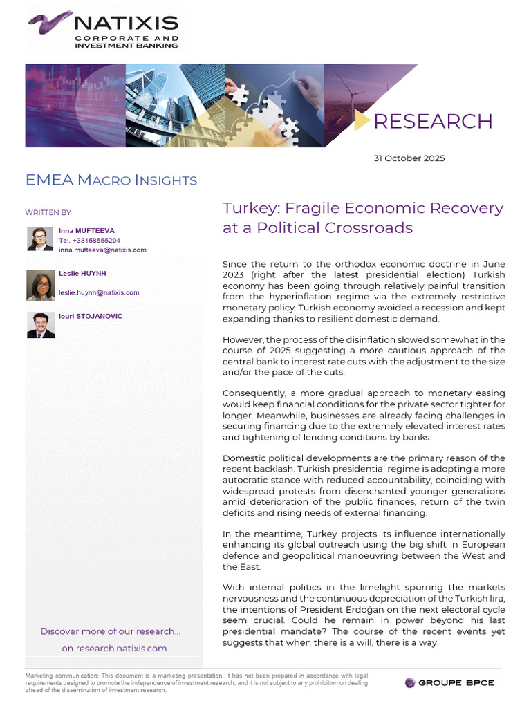 Turkey Fragile Economic Recovery at a Political Crossroads | PDF ...