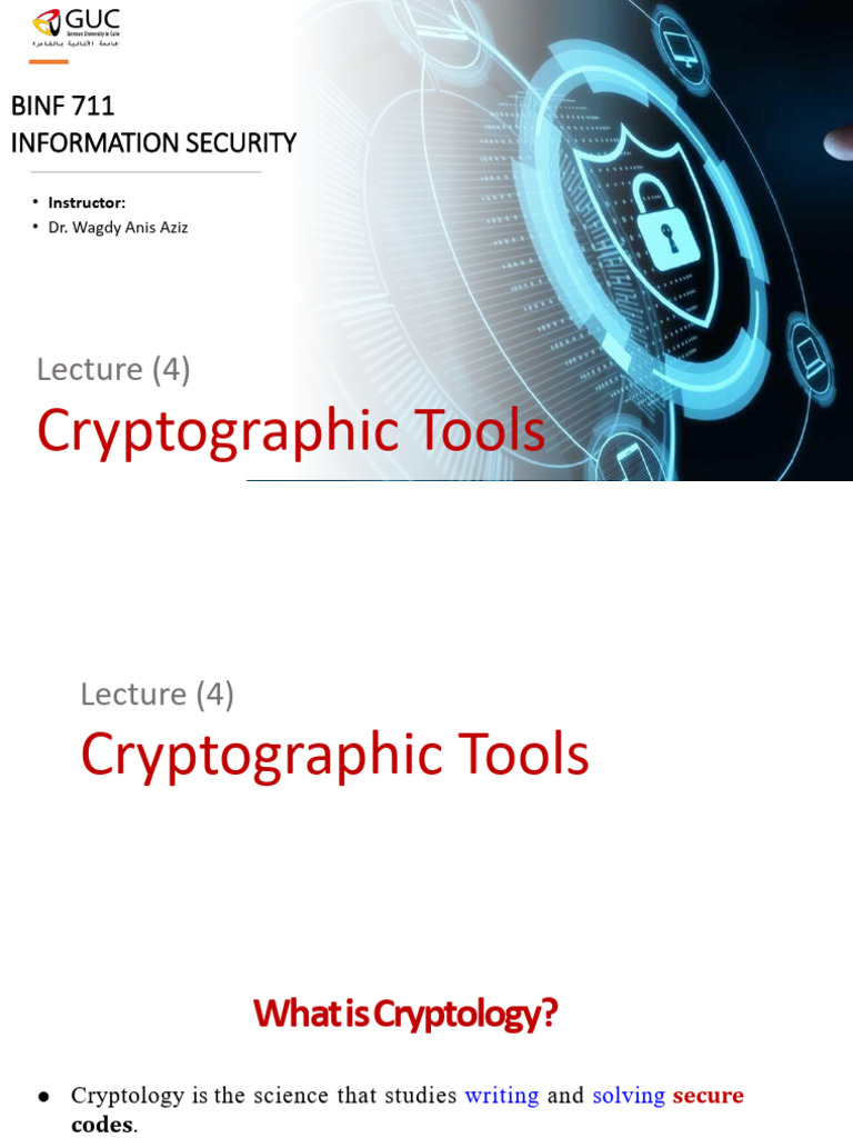 Lecture 4 | PDF | Cryptography | Cipher