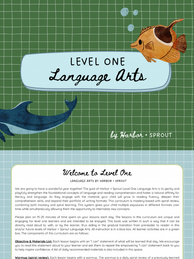 Level One Language Arts Sample | PDF