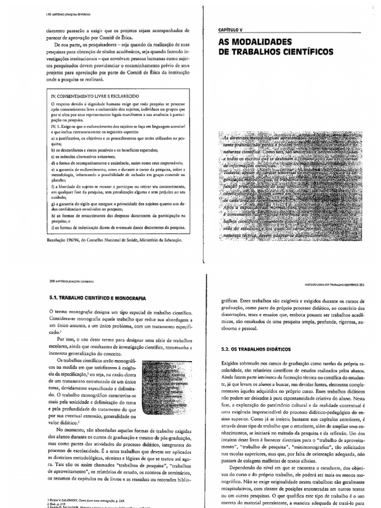 LO - SEVERINO. Metodologia Do Trabalho Científico. 2007. Pp. 199-209 | PDF
