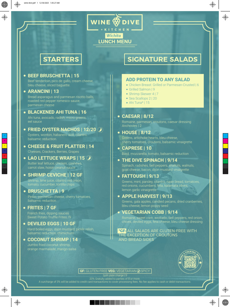wine dive | PDF | Salad | Vinaigrette