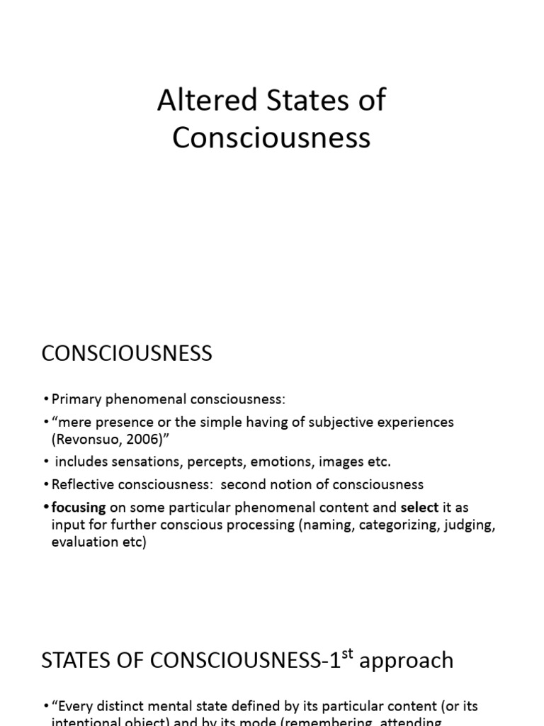 Understanding Altered States of Consciousness | PDF | Hallucination ...
