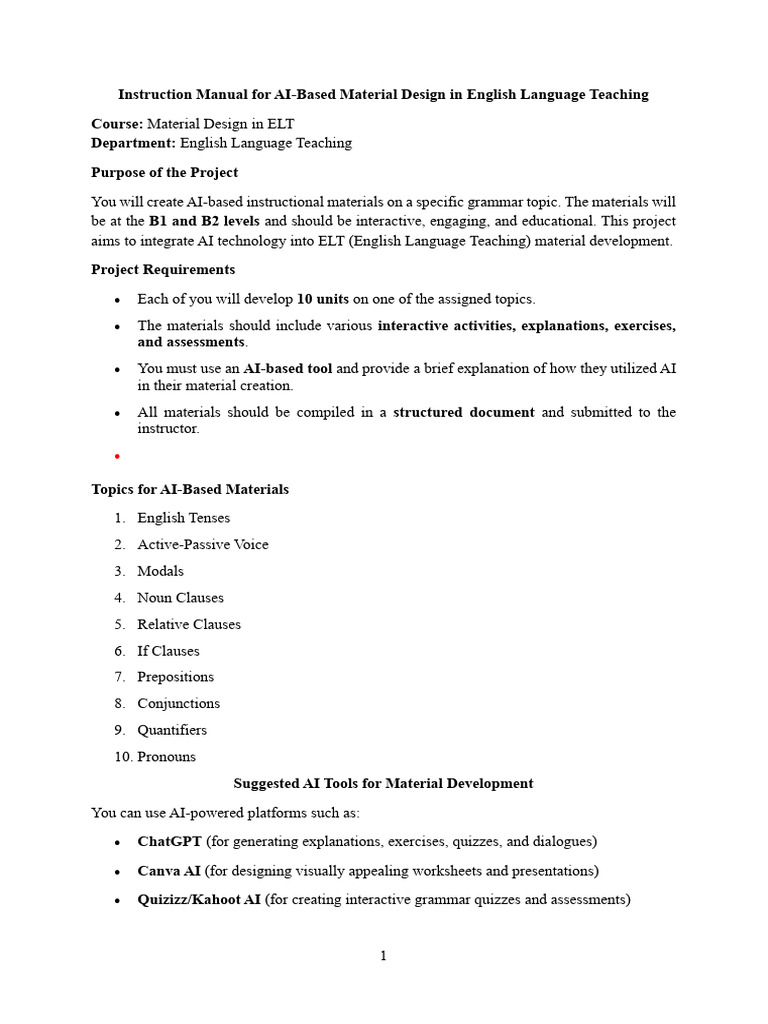 Instruction Manual For AI-Based Material Design in ELT.-1 | PDF ...