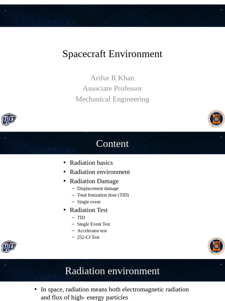Spacecraft Environment_Radiation Effect (1) | PDF | Particle ...